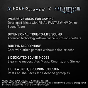 Panasonic SoundSlayer Final Fantasy XIV Online Edition Wearable Gaming Speaker, Lightweight Wired Neck Speaker with Built-in Microphone and Dimensional Sound - SC-GN01PPFF (Black)