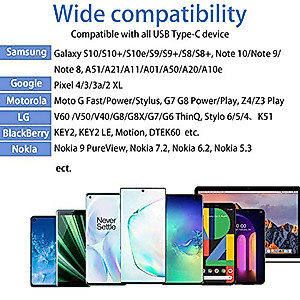 Awnuwuy [2 Pack 10FT] USB Type C Charging Cable Pink, Long Android Auto Cable, USB A to USB C Quick Charge Cord for Samsung Galaxy S10 S9+ S8 A21S A10e, Xiaomi Redmi Note 9 8, Moto Z4 Z3, Car Charger