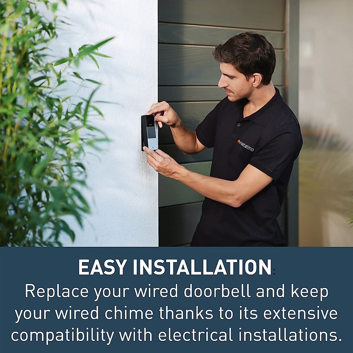Netatmo Smart Video Doorbell | 2 Way Audio | High-Definition Camera with 1080P | Person Detection | Night Vision | Easy Installation | Built in Speaker | Security Without Monthly Fees | Model NDBUS