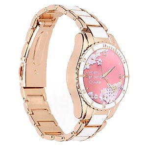 FastUU Z73 Women Smart Watch, 1.09 Inch Ladies Smartwatch Health Monitoring 200mAh Zinc Alloy Dual for Daily Wear