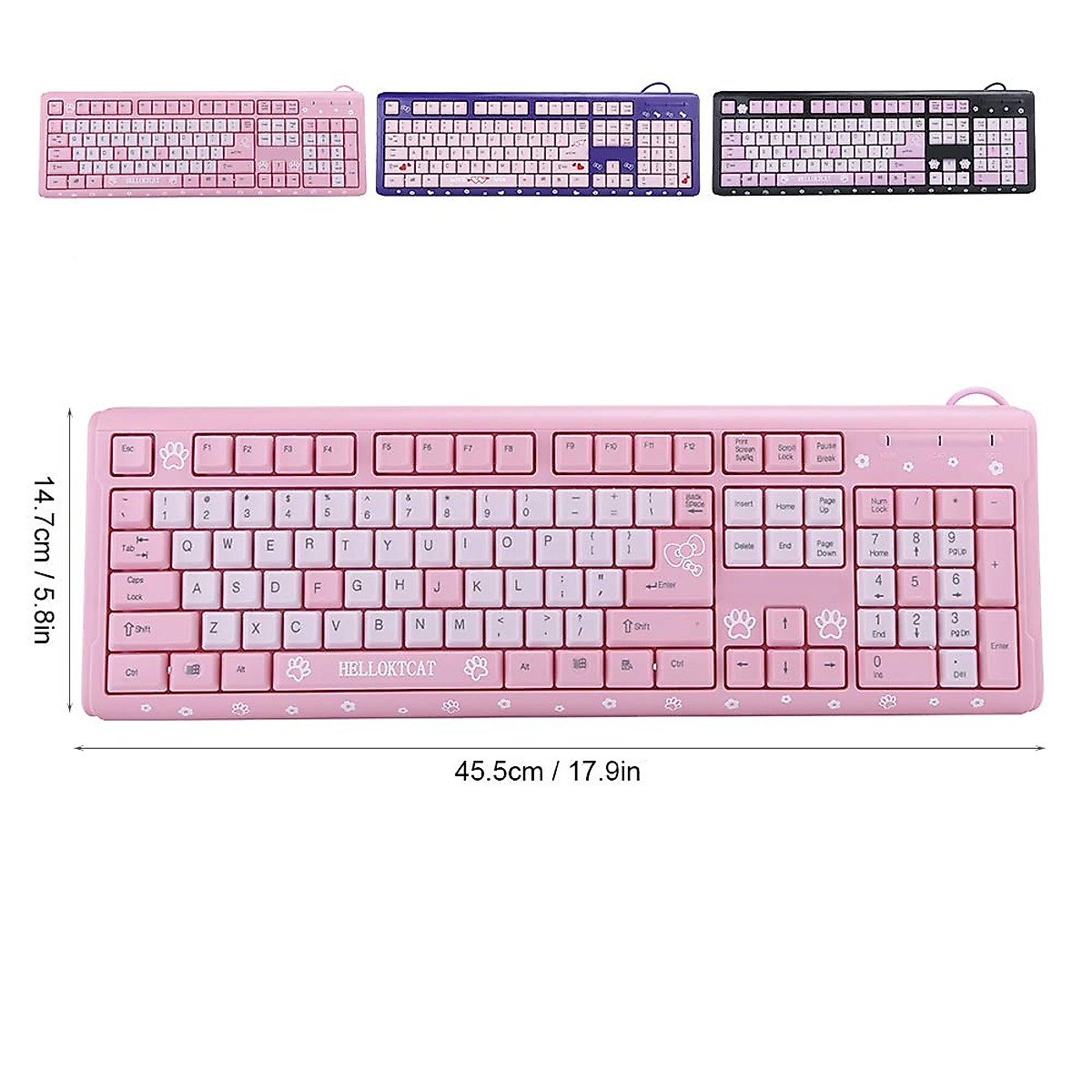 fosa1 Wired Ergonomic Keyboard, USB-A, 104 Keys, Silent Mechanical, Waterproof, Home, Business, Gaming