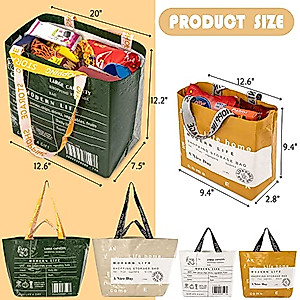 LUCKIPLUS 4 Pcs Foldable Grocery Bags Reusable Shopping Bags for Women-Two Size Grocery Bags Totes-Waterproof Reusable Tote Bags with Handles Heavy Duty Tote Bags Lightweight Tote Bags for Shopping
