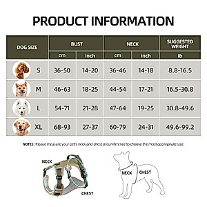 Dog Harness Adjustable for Medium, Large or Small Dogs, Reflective Pet Harness with 1.5m Leash, Breathable Anti-Pull Dog Vest Harnesses for Walking, Travel and Training with Poop Bags and Holder