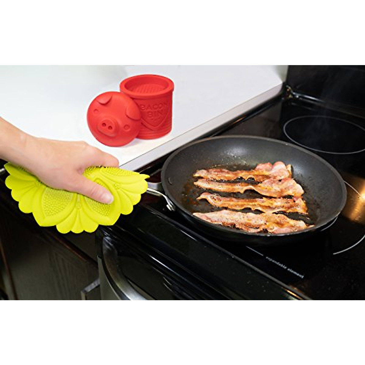Talisman Designs No-Slip Grip Silicone Hot Pad & Trivet, Surface Protection from Hot Dishes, Up to 500-Degree Heat Resistance, Multipurpose Kitchen Supplies, Yellow (Set of 1)