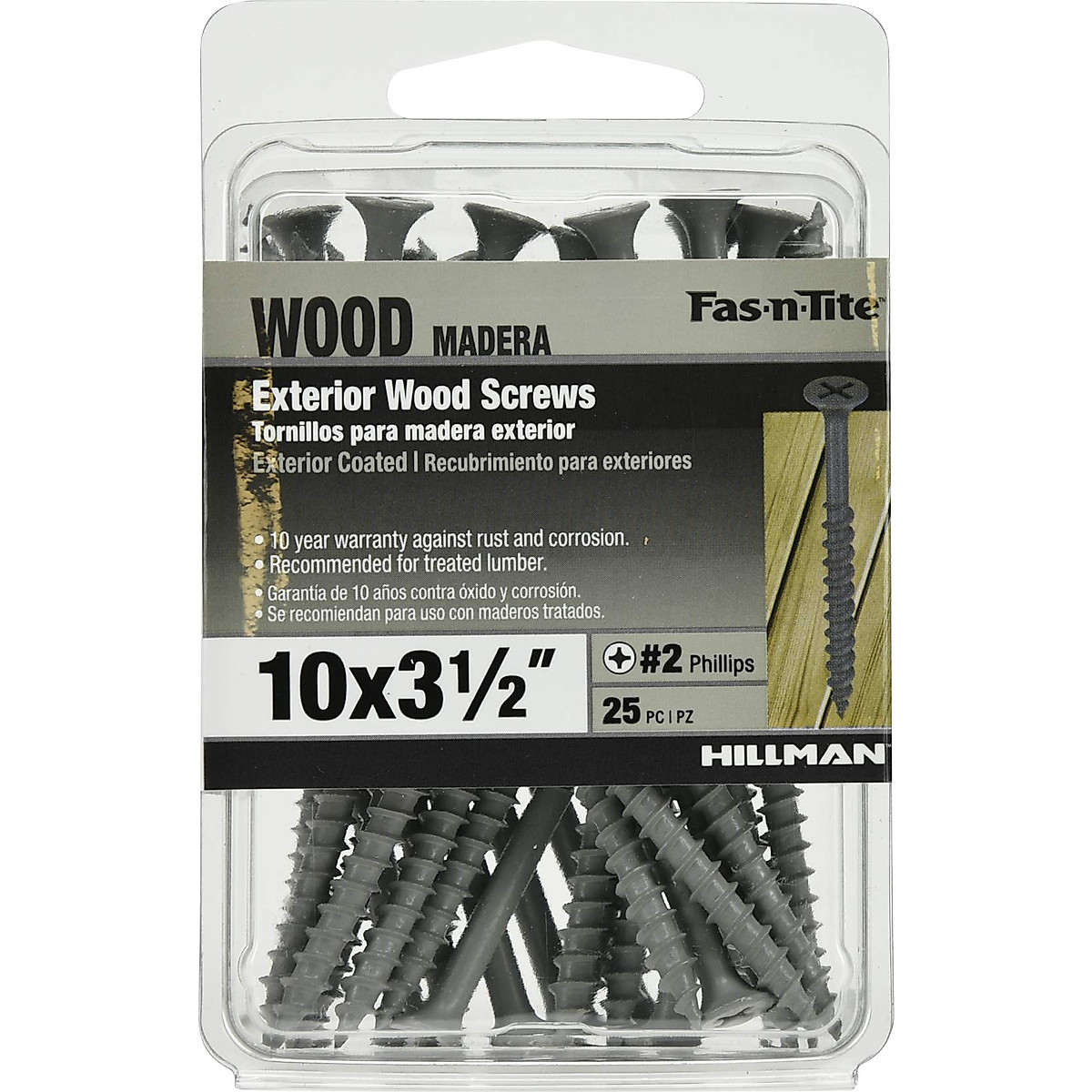 TV Non-Branded Items (Home Improvement) 42607 HILLMAN FASTENERS Extension Wood Screw (20 Pack), 10 x 3.5"