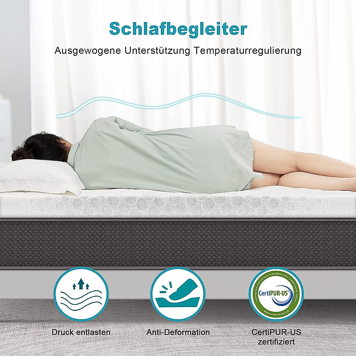 iHomy 3 Inch Memory Foam Mattress Topper Cooling Gel Infused Full Mattress Toppers with Removable Breathable Cover (Full, 3 Inch)