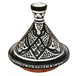 Moroccan Handmade Serving Tagine Exquisite Ceramic With Vivid colors Original 8 inches Across