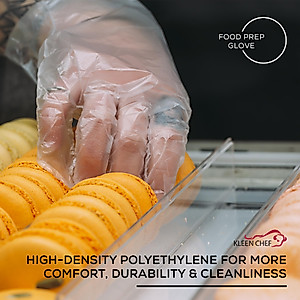 KLEEN CHEF 1050 PCS Plastic Disposable Gloves Medium | Clear Disposable Gloves for Food Prep, Cooking, Cleaning, Food Handling