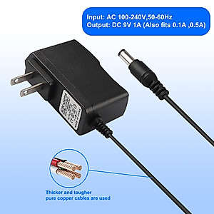 9V Adapter for Boss PSA-120S, AC DC Power Supply for BOSS Effects Pedal, Roland Musical Instruments, Distortion, Casio Keyboard, ME-80 ME-70 ME-25 ME-50B GT-100 GT-1 GT-10 AD-10