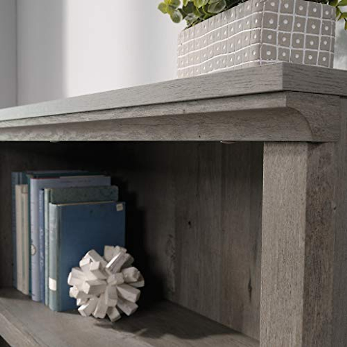 Sauder Miscellaneous Bookcase, L: 35.28" x W: 13.23" x H: 43.78", Mystic Oak finish