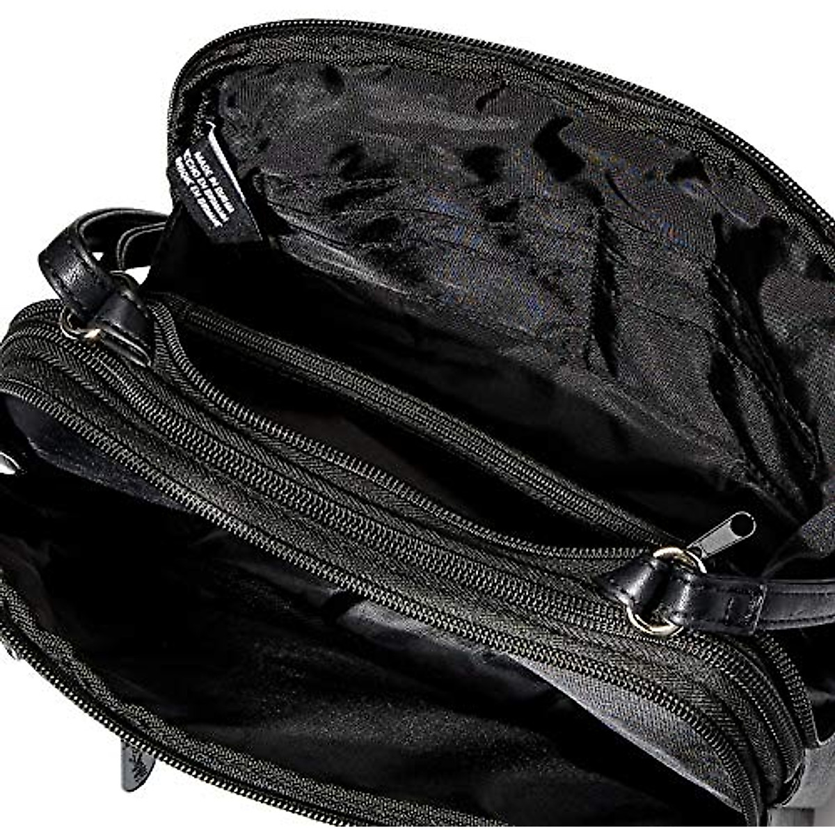 MultiSac womens Zippy Triple Compartment Crossbody Bag Cross Body, Black (Vintage Nappa), One Size US