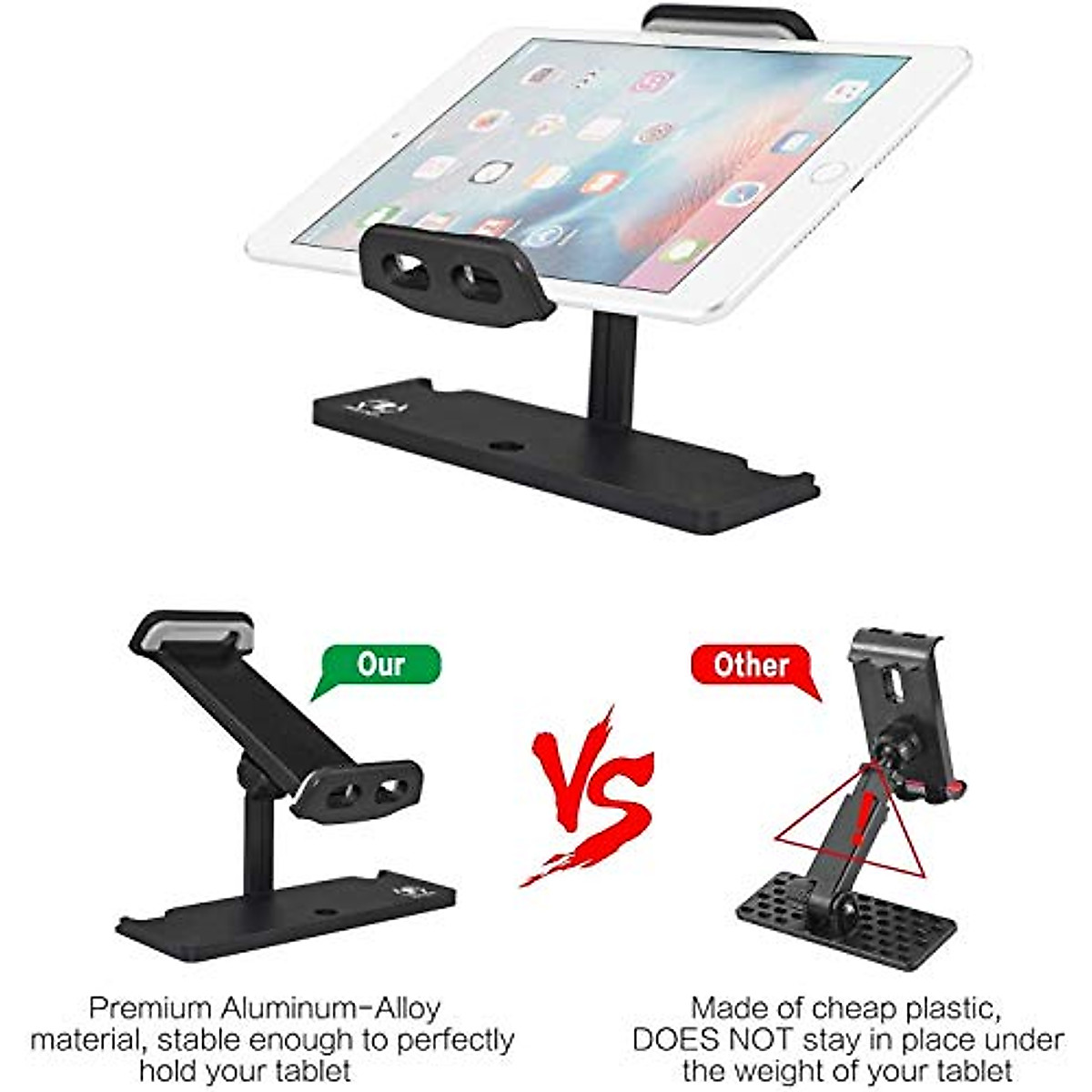 UZOPI Mavic Mini Air Pro Platinum Spark Accessories Tablet Holder – Aluminum Adjustable Remote Controller Bracket Mount Extender with Neck Lanyard Strap for 4-12 Inch Phone Tablets