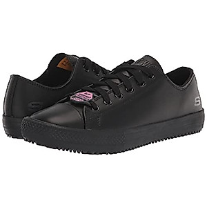 Skechers for Work Women's Gibson-Hardwood Slip-Resistant Sneaker, Black, 8.5 M US