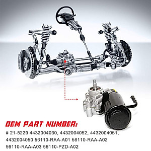 Power Steering Pump Compatible with 1995-2004 Toyota Tacoma V6 3.4L 1995-1998 Toyota T100 V6 3.4L 1996-2002 Toyota 4Runner V6 3.4L with OE Replace # 21-5229