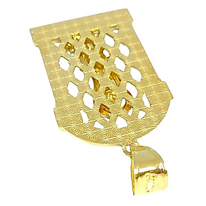 56 MM LONG ST. LAZARUS SAN LAZARO DIAMOND CUT PENDANT CHARM REAL 10K YELLOW GOLD SG-2021