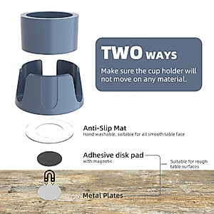 Anti-Spill Cup Holder, Drink Coaster Fits Drink for RV Home Office Outdoors with Anti-Slip Mat and Magnetic Pad