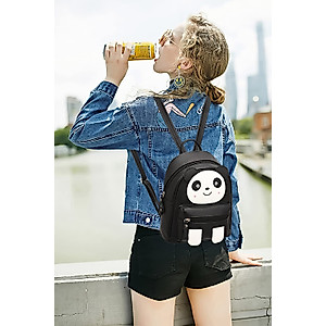 MOKANEY Panda Backpack Purse for Teen Girls Women Cute Animal Panda Mini Bag Leather Backpacks for School