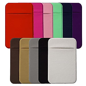 Elastic Phone Card Holder Pocket, Stick-On Wallet, Adhesive Credit Card Pouch, Phone Accessories, Compatible With iPhone, Samsung Galaxy – Light Green