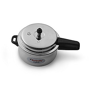 Butterfly Stainless Steel 5.5-Liter Curve Pressure Cooker, Large, Silver