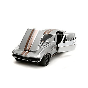 Big Time Muscle 1:24 1966 Chevrolet Corvette Stingray Die-Cast Car, Toys for Kids and Adults(Silver)