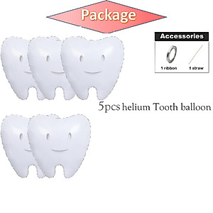 First tooth party balloons,white tooth balloon for first tooth party decoration Dental Student Graduation Party supplies/tooth Clinic decoration balloons