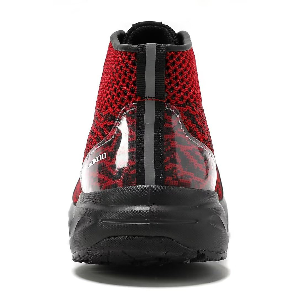 SKOKOD Men's Steel Toe Shoes Non-Slip Puncture Proof Work Shoes Food Service Safety Shoes for Men Lightweight Breathable Comfortable Outdoor Sports Shoes（Red 9）