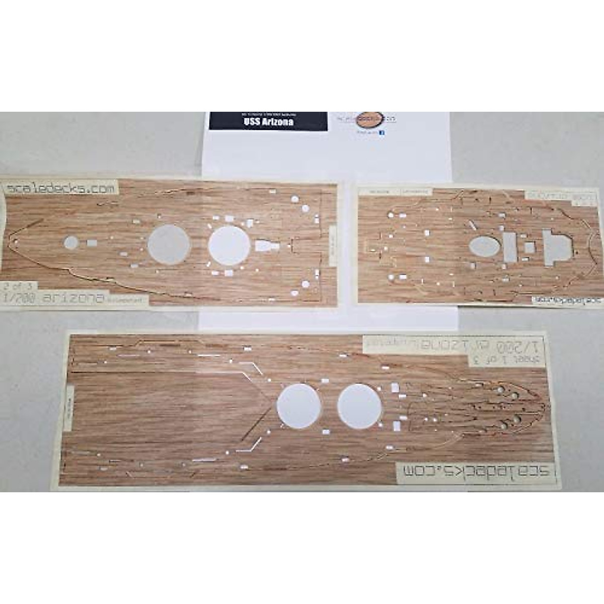 Premium Wood Deck for 1/200 USS Arizona (fits Trumpeter Kit)