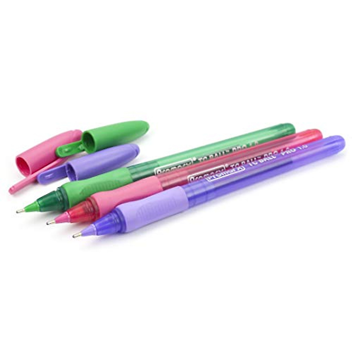 Promarx Tc Ball Pro Grip Fashion Ballpoint Pens, 1.0 mm, Assorted Colored Ink, 6-Count
