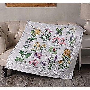 Bucilla Wildflower Botanical Lap Quilt
