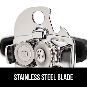 Gorilla Grip Manual Can Opener and Cutting Board Set of 3, Can Opener is Heavy Duty Stainless Steel, Cutting Boards Are 100% BPA Free and Reversible, Both in Black Color, 2 Item Bundle