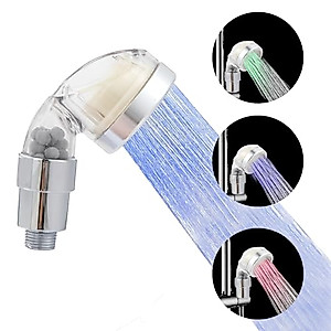 Socila Professional LED Shower Head: Auto Color Changing, High Pressure, and Water Filtration for Shampoo Bowl"