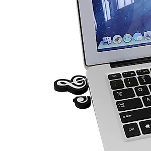 CHUYI Novelty and Cute Music Note Shape Design 32GB USB 2.0 Flash Drive Pen Drive Memory Stick Storage Cool Thumb Drive U Disk Gift (Black-1 Pack)
