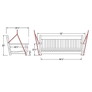 Cambridge Casual 130228-HW-NT-XX-XX Bentley Porch Swing, Natural Brown