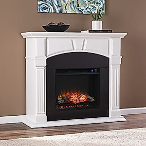 SEI Furniture Altonette Electric Fireplace, White