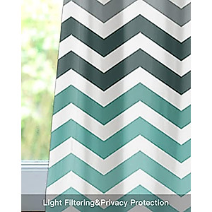 Artwork Store Valances Windows Curtain Cute Deer Ombre Chevron Blue and Gary Zig Zag Kitchen Valances Rod Pocket Window Treatment Short Curtains Valance for Window 1 Panel,42 by 18 inches