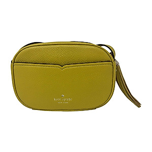 kate spade new york Leather Kourtney Camera Crossbody Shoulder Bag, Chartreuse