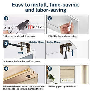 Pasoun Cordless Custom Roman Shades for Windows, Treatments, Natural Fabric Blind, Roman Window Shades, Almond(with Edge Liner,Block 90-95% Light), Custom Size