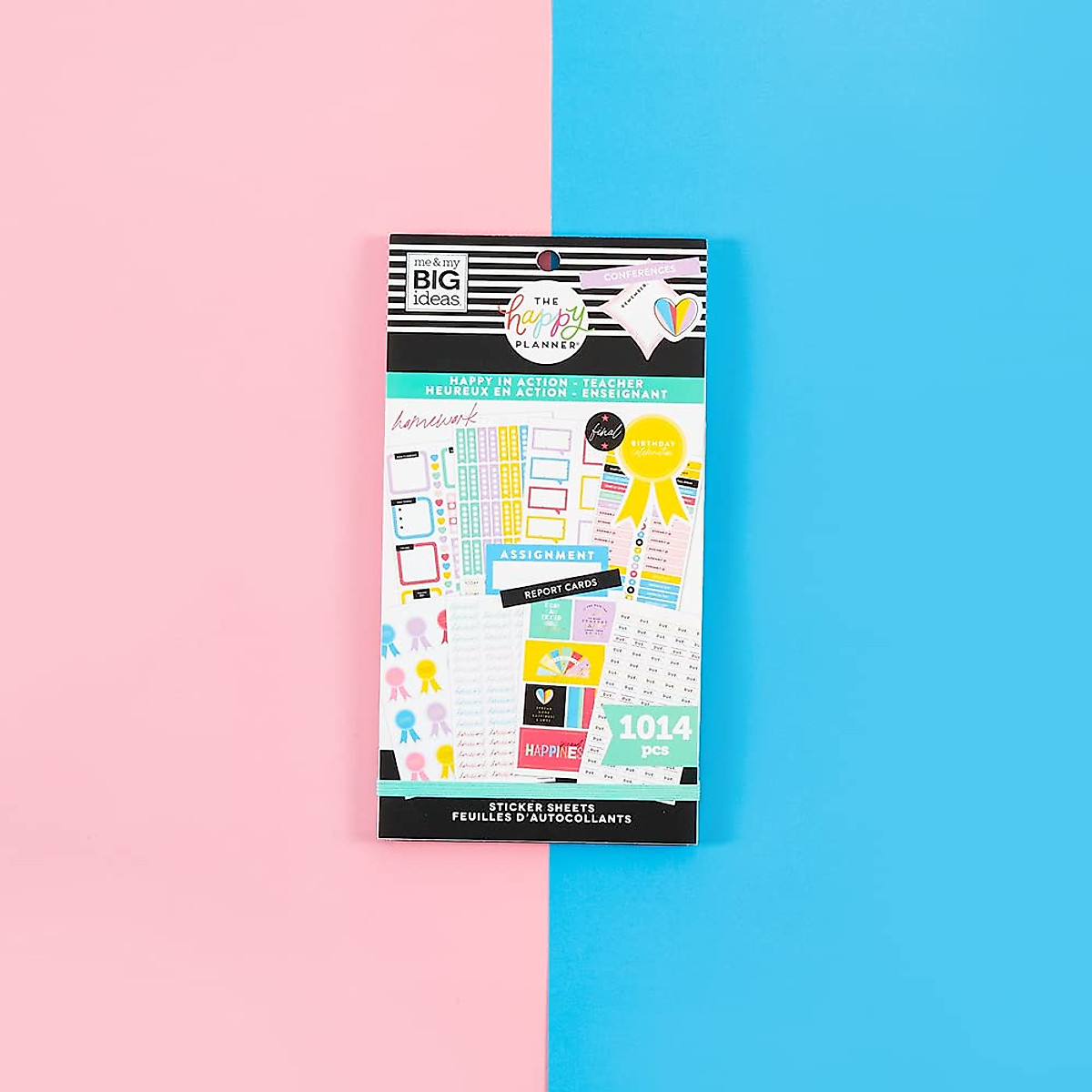 The Happy Planner Sticker Value Pack - Planner & School Accessories - Happy in Action Teacher Theme - Multi-Color - Great for Planning & Assignments - 30 Sheets, 1014 Stickers