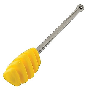 R and M 4825 Silicone Honey Dipper with Stainless Steel Handle, Yellow