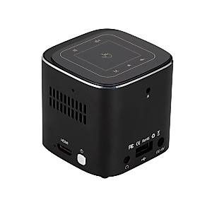SeiyaX Mini Portable Projector - Support LED DLP Built-in Touch pad and Screen Sharing with Android OS WiFi 2.4G/5G Bluetooth HDMI, USB - Compatible with iPhone iPad, Android Phones Black