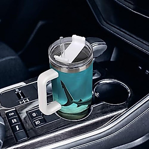 Hammerhead Shark Tumbler with Handle Travel Mug Water Bottle Tea Coffee Cup White-style