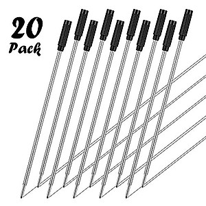 Unibene Cross Compatible Ballpoint Pen Refills 20 Pack, 1.0mm Medium Point-Black, Smooth Writing Replaceable German Ink Refill