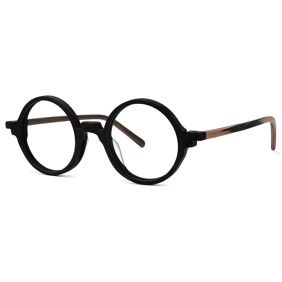 Zeelool Unisex Acetate Vintage Round Glasses Frame with Non-prescription Clear Lens Otto FA0481 (Readers, Reading Glasses)