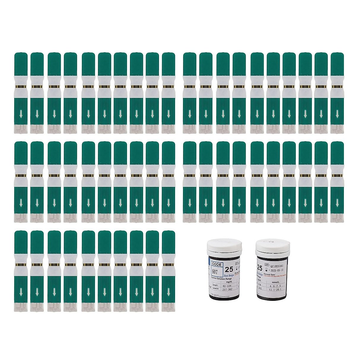 Luqeeg 50PCS Glucose Test Strips, PET Accurate Diabetes Testing Strips, Sugar Testing for Preventing Hyperglycemia, Self Sugar Monitoring