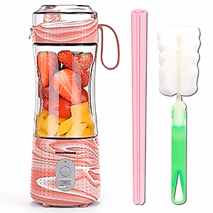Wooshlend Portable Blender for Shakes and Smoothies with Snap-open BPA FREE silicon straw
