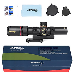 Sniper VT 1-5X24 First Focal Plane Scope with Red/Green Illuminated Reticle 30mm Tube LPVO Rifle Scope