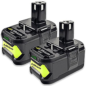 MANUFER 2Pack 6.5Ah 18V P108 Lithium-ion Battery Replacement for Ryobi 18v Lithium-ion Battery P108 P105 P102 P103 P107 P109 P104 Suit Replacement for Ryobi 18-Volt Battery