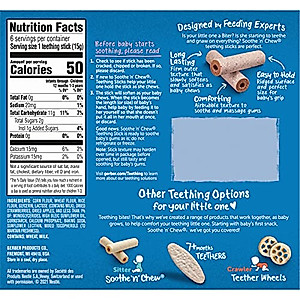 Gerber Snacks for Baby Soothe ‘n’ Chew Teething Sticks, Strawberry Apple, Made with Wholesome Grains & Non-GMO Ingredients, 6 Individually Wrapped Teething Sticks/Box (Pack of 2 Boxes)