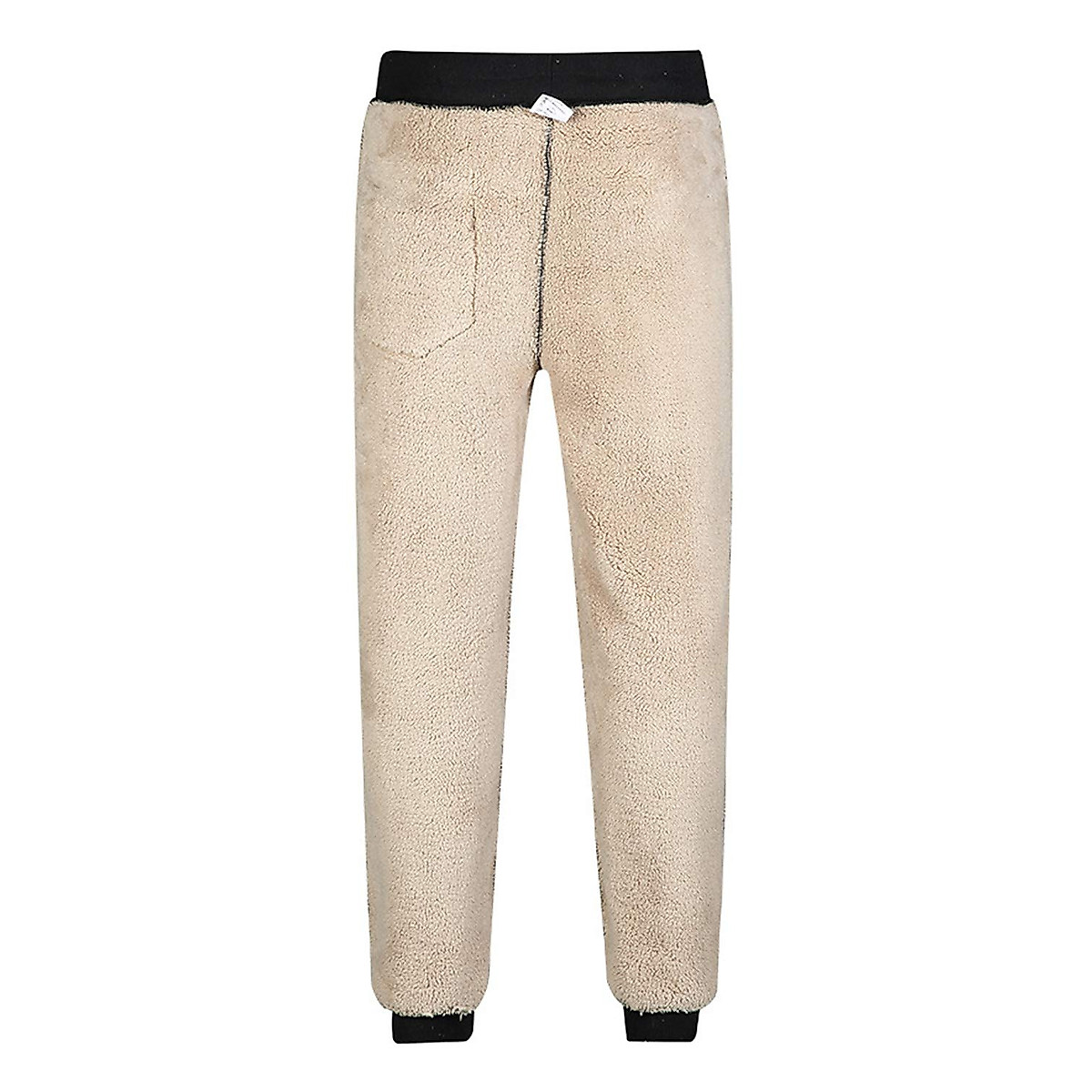 Gihuo Men's Sherpa Lined Athletic Sweatpants Winter Warm Track Pants Ribbed Leg Jogger Pants(Black, Large)