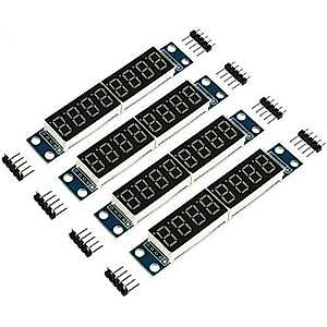 DEVMO 4pcs 8-Digit 7 Segment Module MAX7219 8 Bit Digital Segment Tube LED Display Module Supports Cascade Eight Bit Serial 3 IO Ports Compatible with Ar-duino MCU/51/AVR/STM32